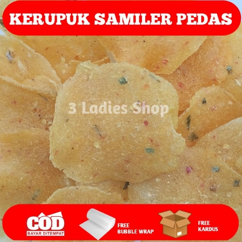 Jual Kerupuk Samiler Pedas Kerupuk Singkong Pedas Opak Singkong Kemasan ...