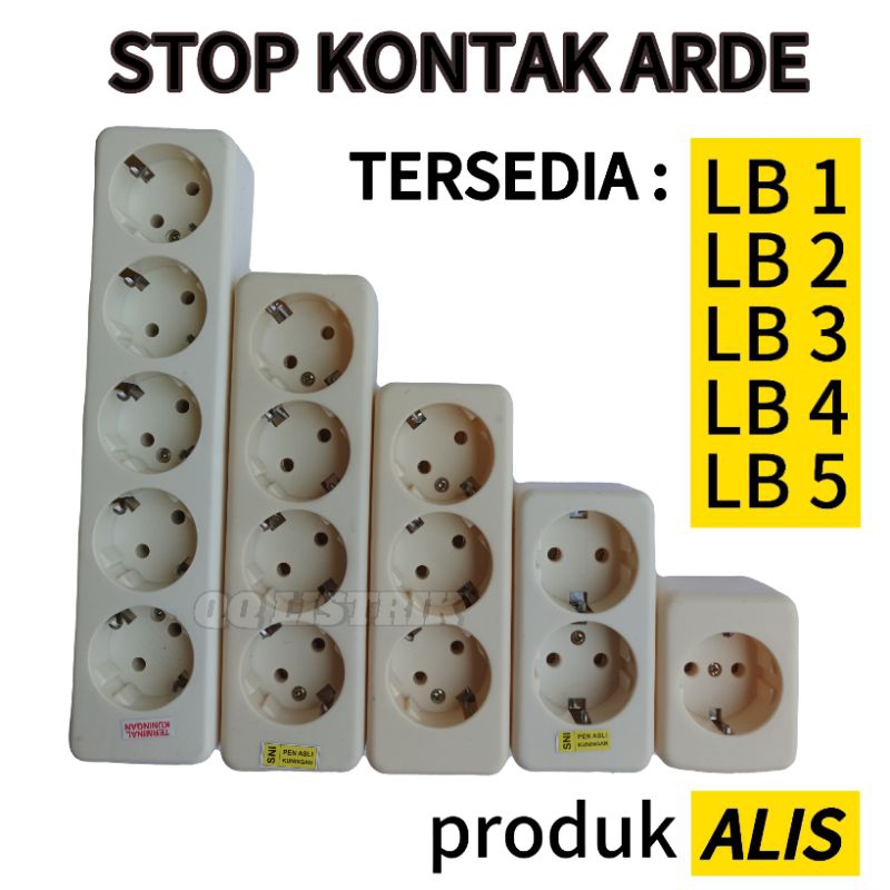 Jual Grosir Stop Kontak Arde Merk ALIS , LB1 LB2 LB3 LB4 LB5 , Stop Kontak Tempel Terminal Asli ...