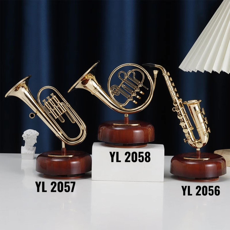 Jual Kotak Musik Edisi Alat Musik - French Horn Saxophone Trumpet ...