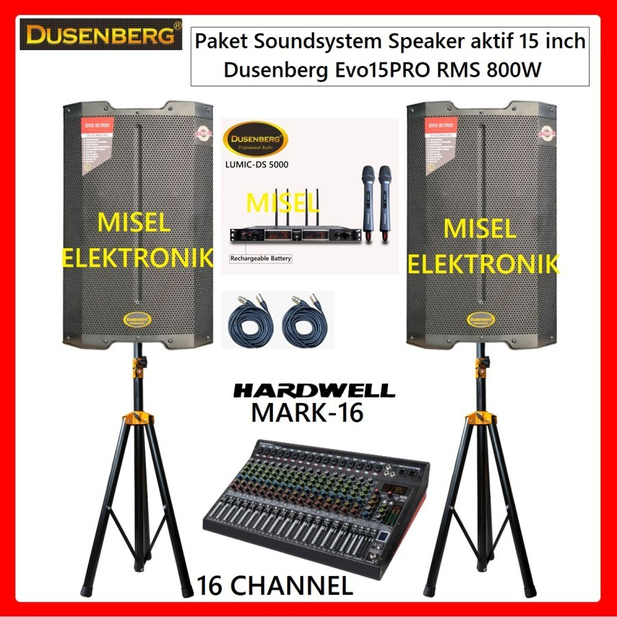 Jual Paket Soundsystem Speaker Aktif 15 Inch 800W Dusenberg EVO15PRO ...