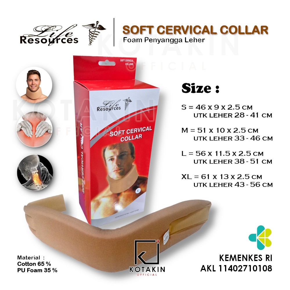 Jual Soft Cervical Collar ONEHEALTH LIFE RESOURCES / Neck Collar/Busa Penyangga Leher - Kyomed ...