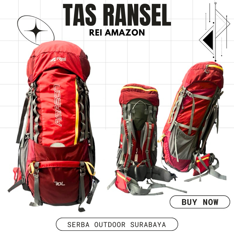 Jual Tas Ransel Outdoor Rei Amazon Kapasitas 70L Camping | Shopee Indonesia