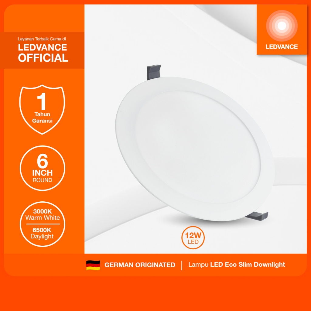 Jual LEDVANCE Lampu Plafon LED ECO Slim Downlight 12W Bulat 6 Inch Warm ...