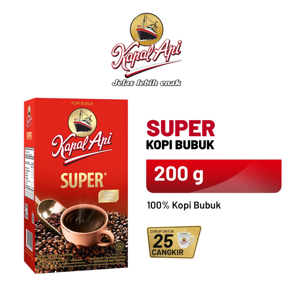 Jual KAPAL API Super - Bubuk Kopi 200 gr | Shopee Indonesia