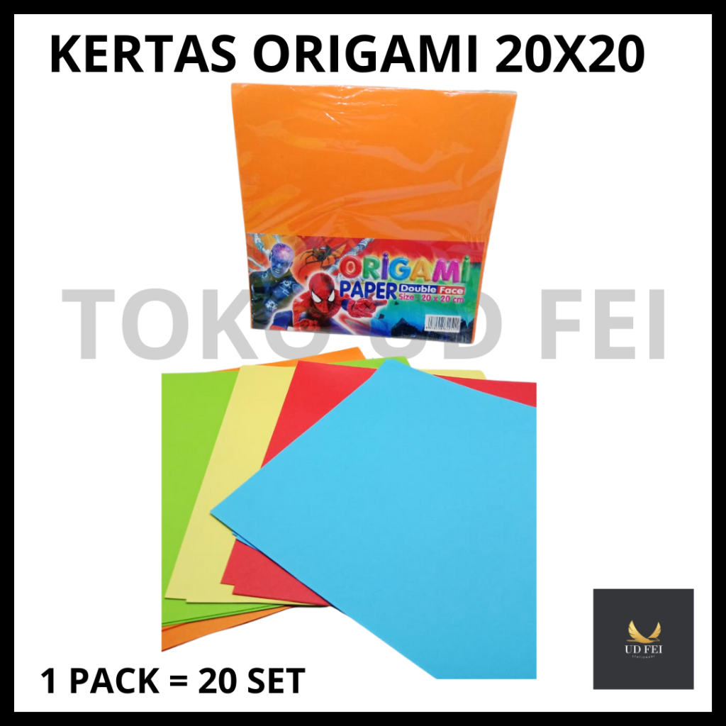 Jual (1 PACK = 20 SET) Kertas Origami 20x20/ Kertas Lipat/ Kertas ...