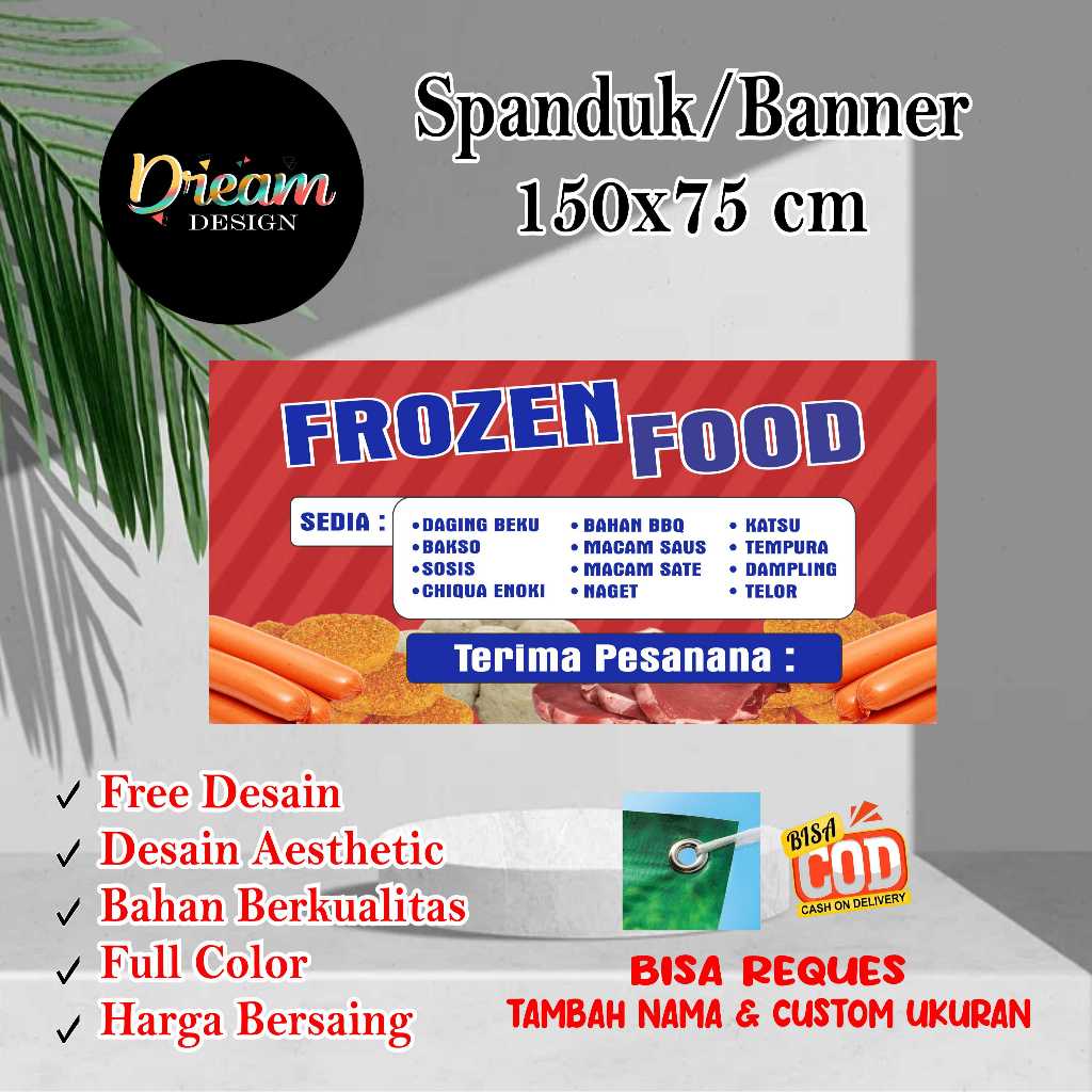 Jual Spanduk 150X75 CM FROZEN FOOD Custom Desain | Shopee Indonesia