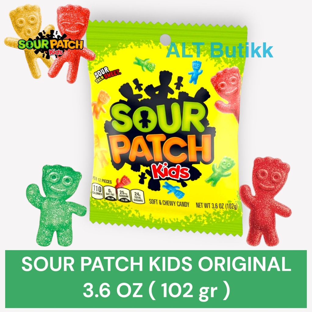 Jual SOUR PATCH KIDS ORIGINAL 3,6 OZ | PERMEN SOFT & CHEWY CANDY 102 gr ...