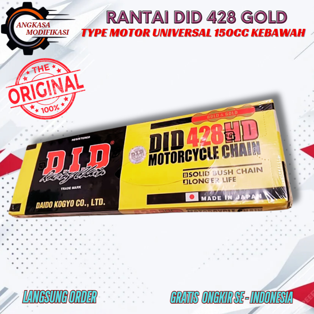 Jual Rantai GOLD 428HD 130L/140L GOLD 520H 120L Gold Rantai Racing ...