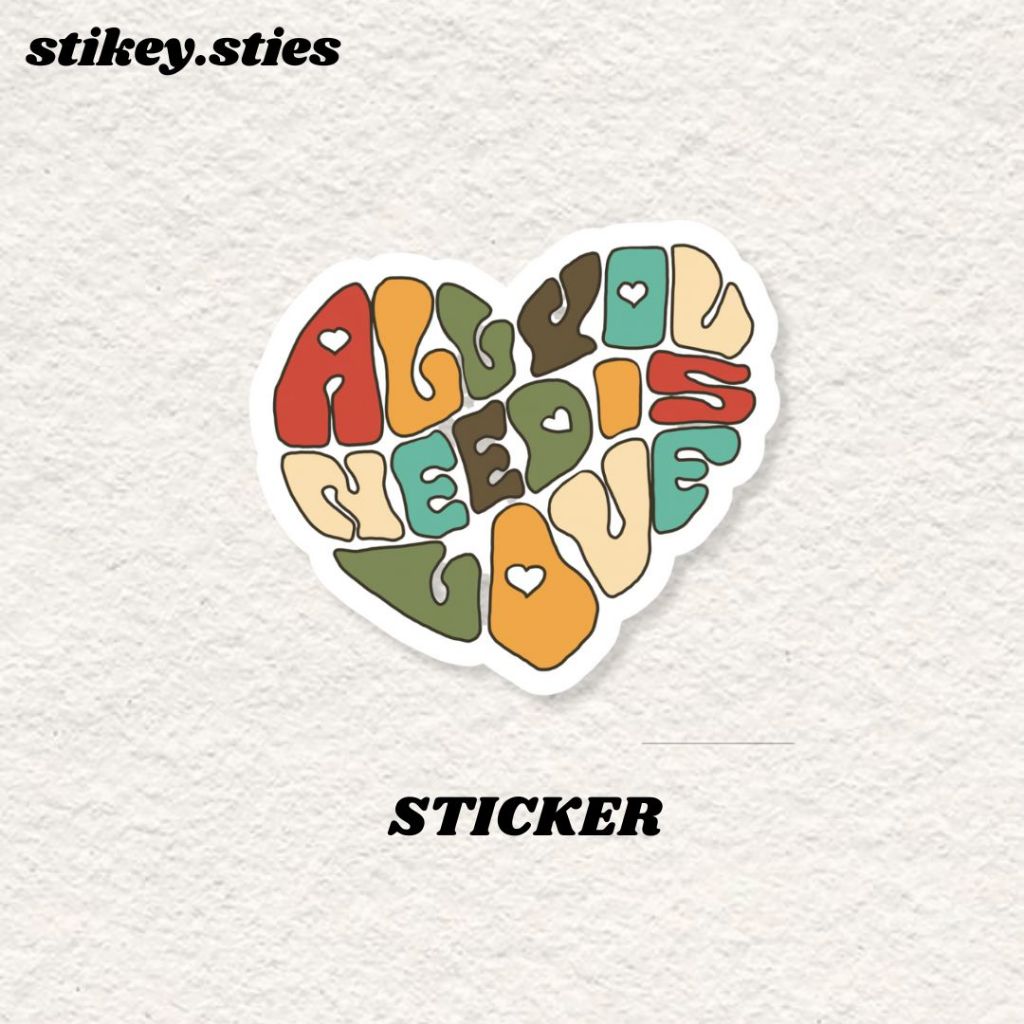 Jual STICKER ALL YOU NEED IS LOVE AESTHETIC ANTI AIR VINYL / STIKER ...