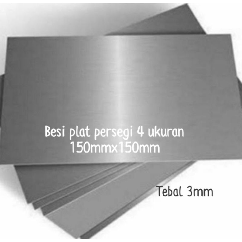 Jual Besi plat persegi ukuran 150mmx150mm tebal 3mm | Shopee Indonesia