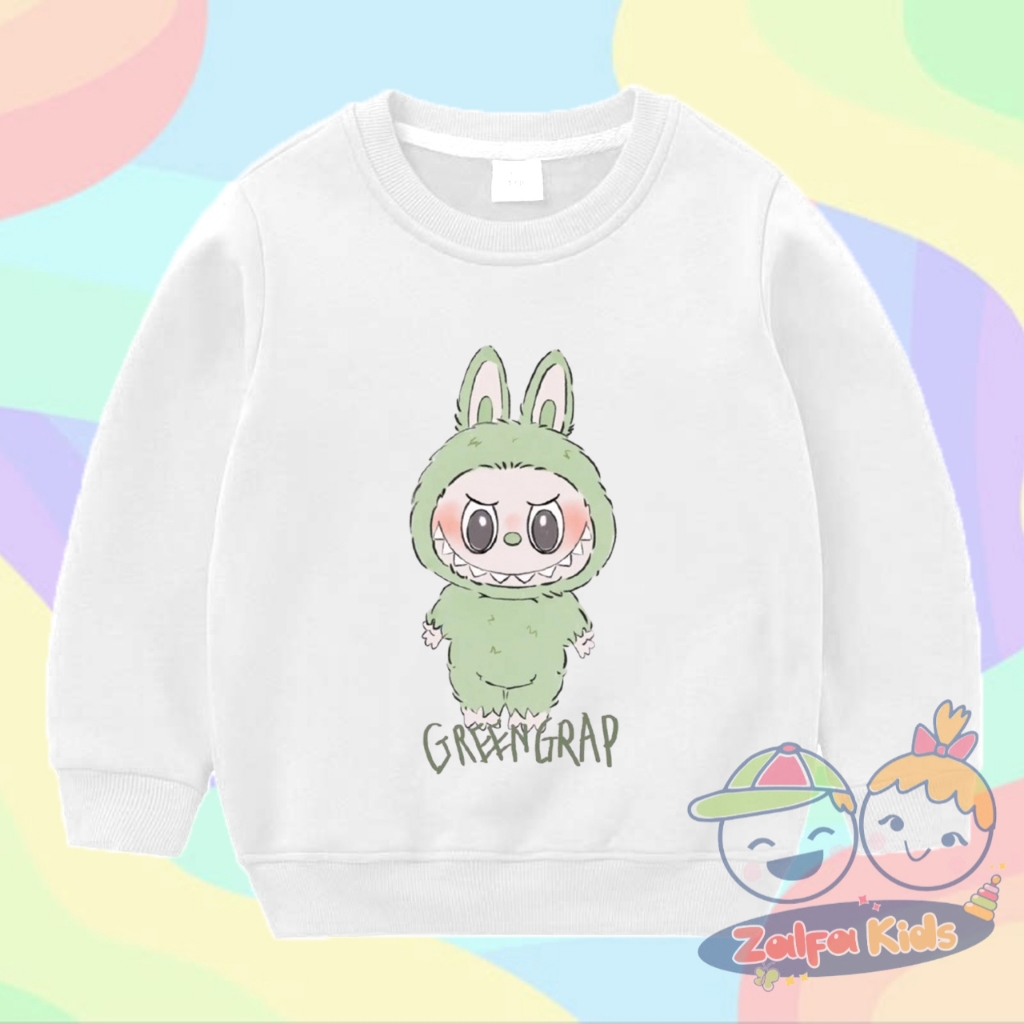 Jual SWEATER ANAK PEREMPUAN THE MONSTERS LABUBU GREEN GRAPE | Shopee ...