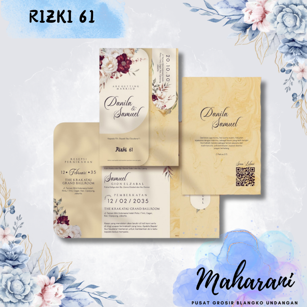 Jual Blangko undangan atau kertas undangan pernikahan merek RIZKI 61 ...
