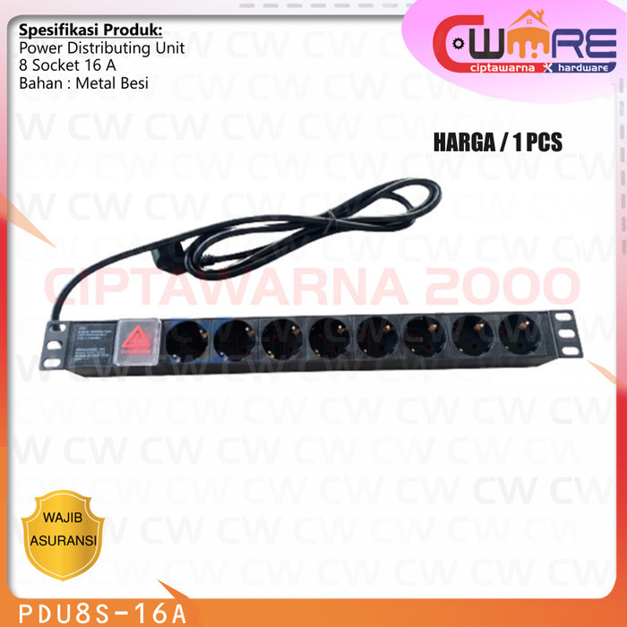 Jual Power Distributing Unit Colokan Listrik 8 Socket 16A PDU Rak Rack Servers | Shopee Indonesia