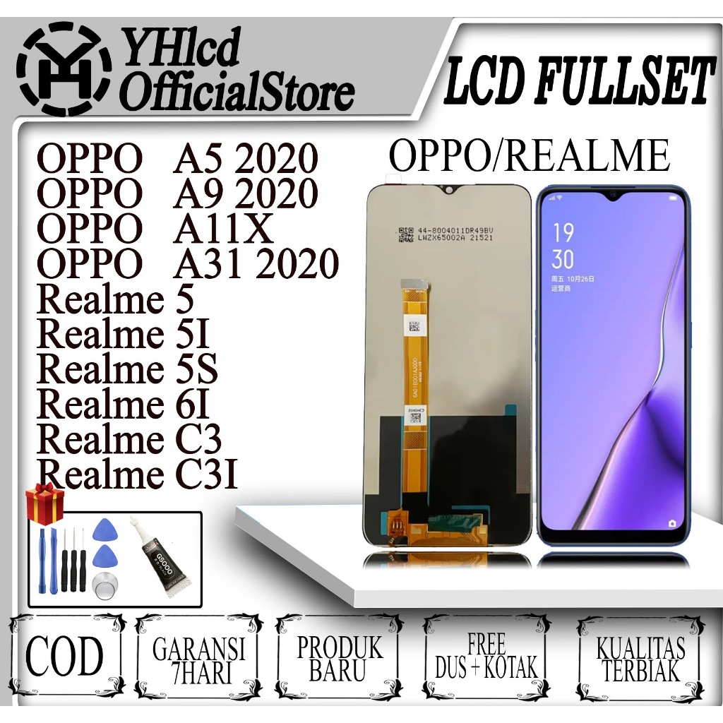 Jual 【100% ORI】LCD Realme 5/5i/C3/ Oppo A31/A5 2020/A9 2020 Original ...