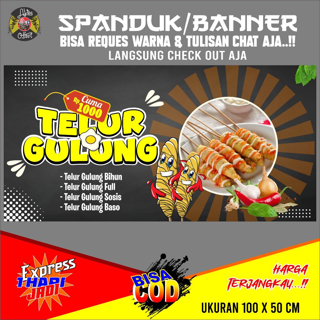 Jual SPANDUK BANNER TELUR GULUNG 2 | Shopee Indonesia