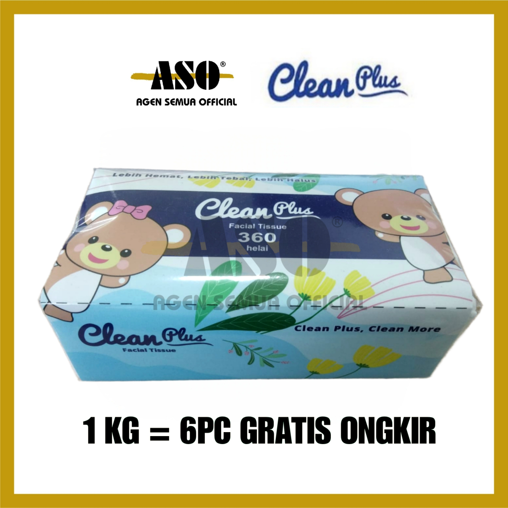 Jual Tisu Tissue Clean Plus 180 sheets Facial Tissue 360 helai PROMO ...