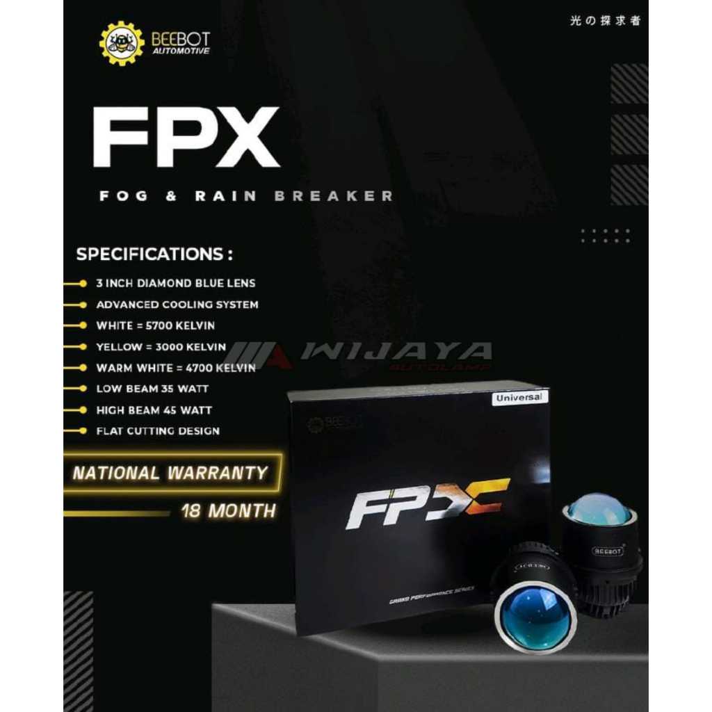 Jual PROJECTOR FOGLAMP FPX MATRIX DE 3WARNA PSEUDO LASER BLUE LENS ...