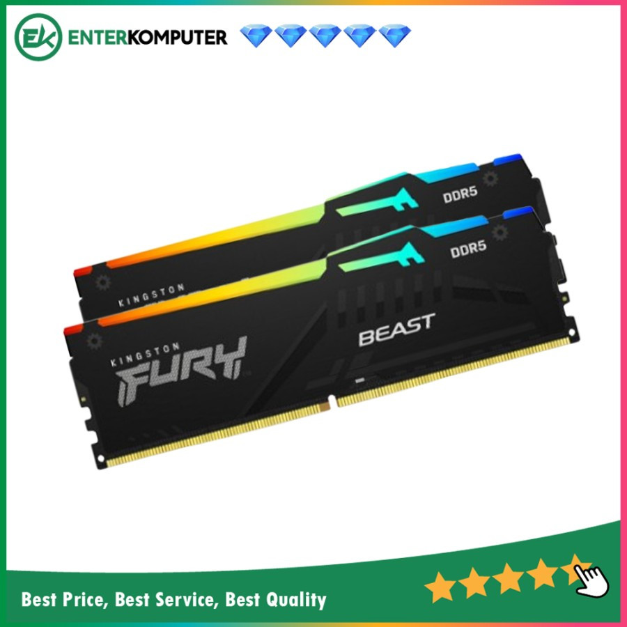 Jual Kingston Fury Beast RGB DDR5 5600MHz PC44800 16GB (2x8GB) / RAM DDR5 16GB | Shopee Indonesia