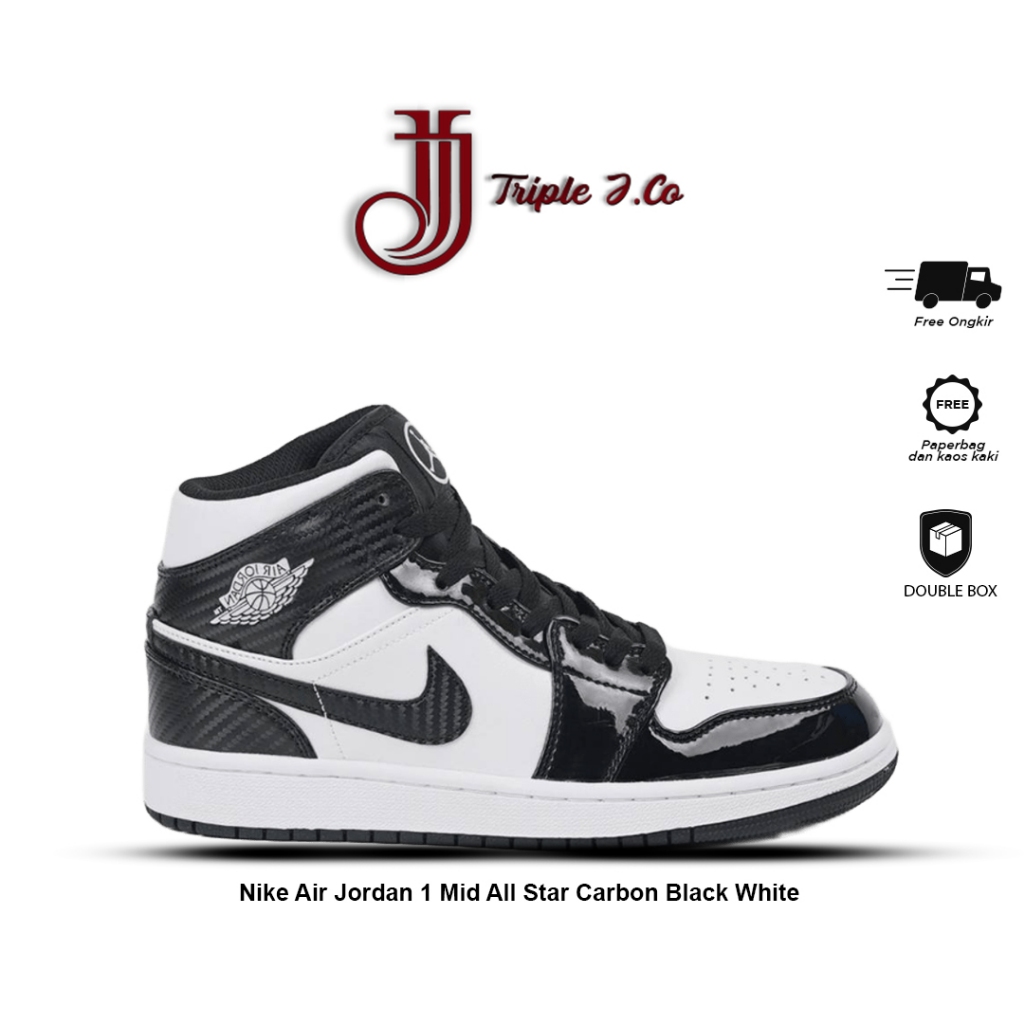 Jual Nike Air Jordan 1 Mid All Star Carbon Black White | Shopee Indonesia