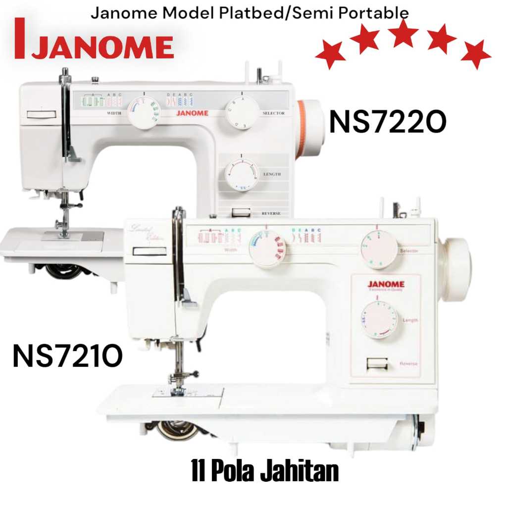 Jual Mesin Jahit - Janome 11 Pola Jahitan - Janome model NS 7220 dan NS ...