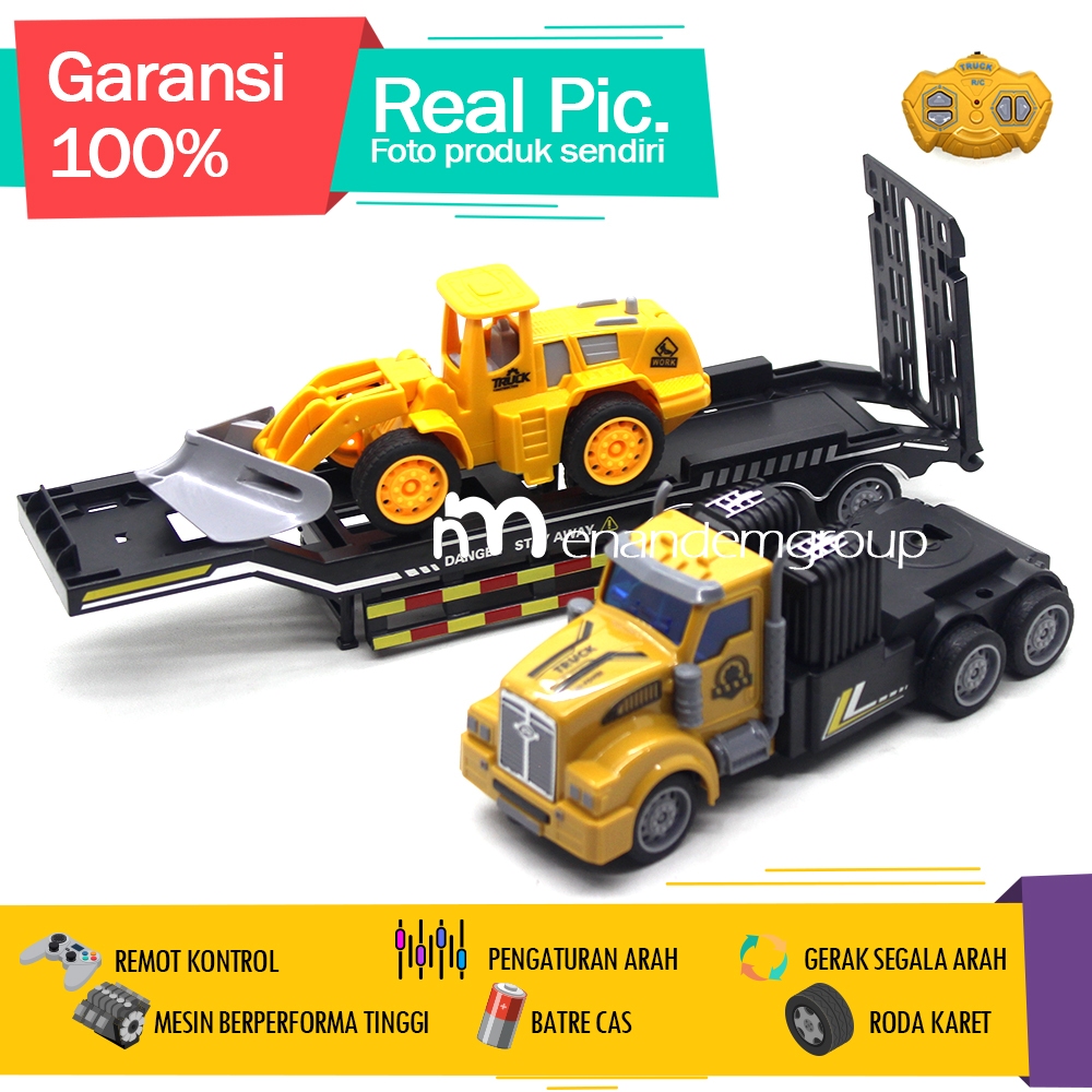 Jual Mainan Mobil Remot Kontrol RC Truk Kontainer Trailer Car Carrier ...