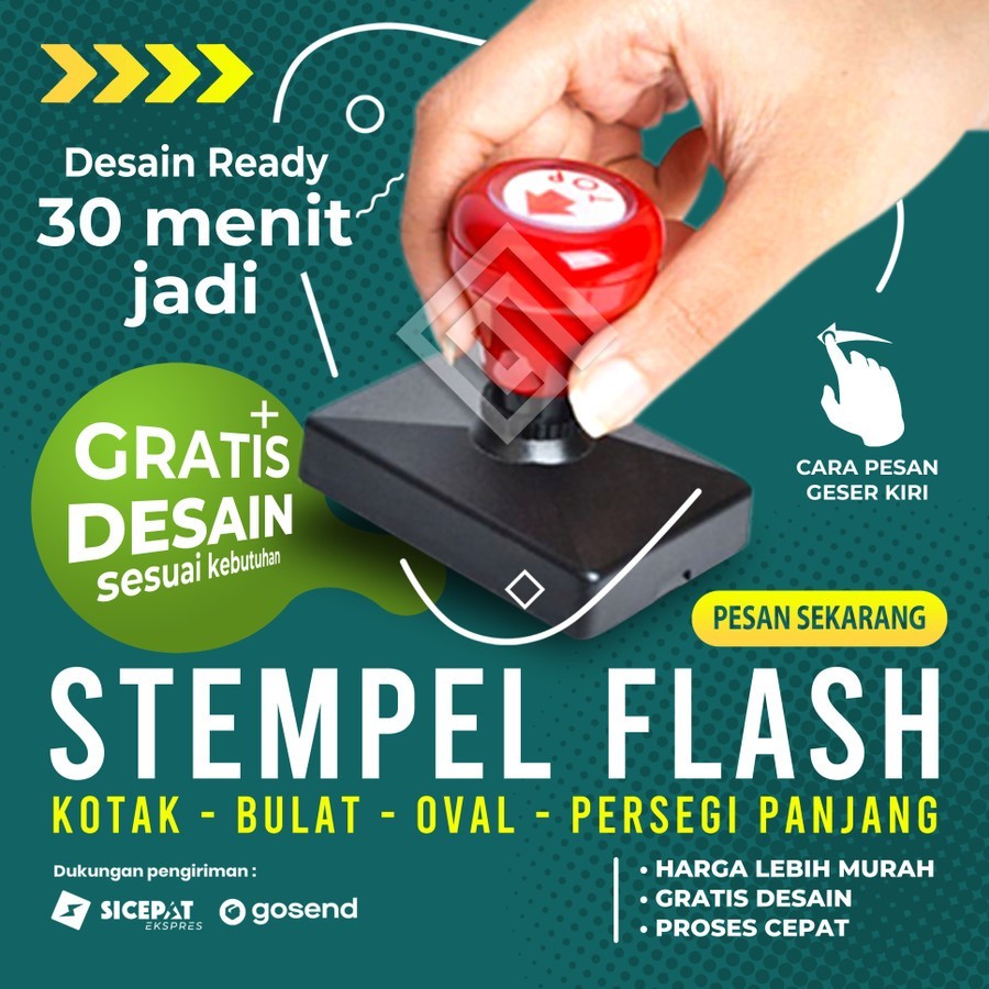Jual Stempel Flash Otomatis | Free Desain | Pengerjaan Kilat | Shopee Indonesia