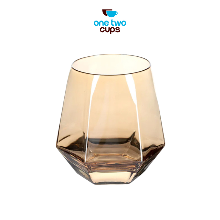 Jual One Two Cups Gelas Minuman Diamond Crystal Borosilicate Glass 310ml - GW107-Gold | Shopee ...