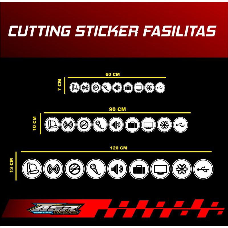 Jual sticker fasilitas cutting sticker fasilitas bus elf truck dll ...