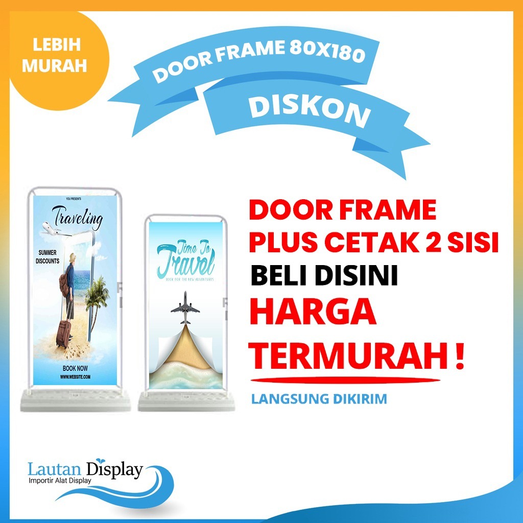 Jual Cetak Door Frame Banner 80x180 cm Custom Desain (1 Sisi) - Paket ...