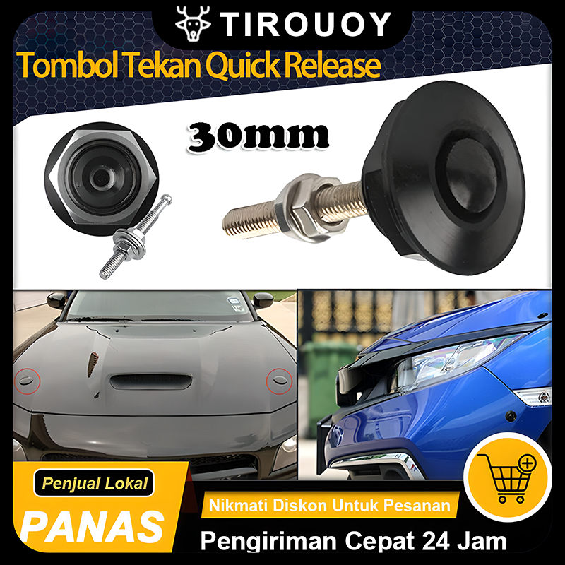 Jual 30mm Quick Release Hood Lock Clip Push Button Car Bumper Latch Kit ...