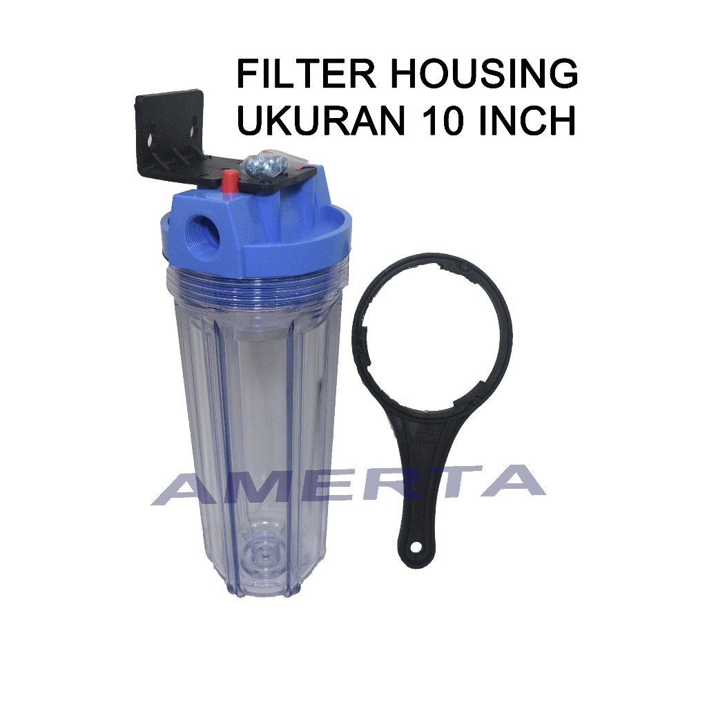 Jual Housing Filter Air 10-inch Clear (Biru) Jenis housing Single O ...