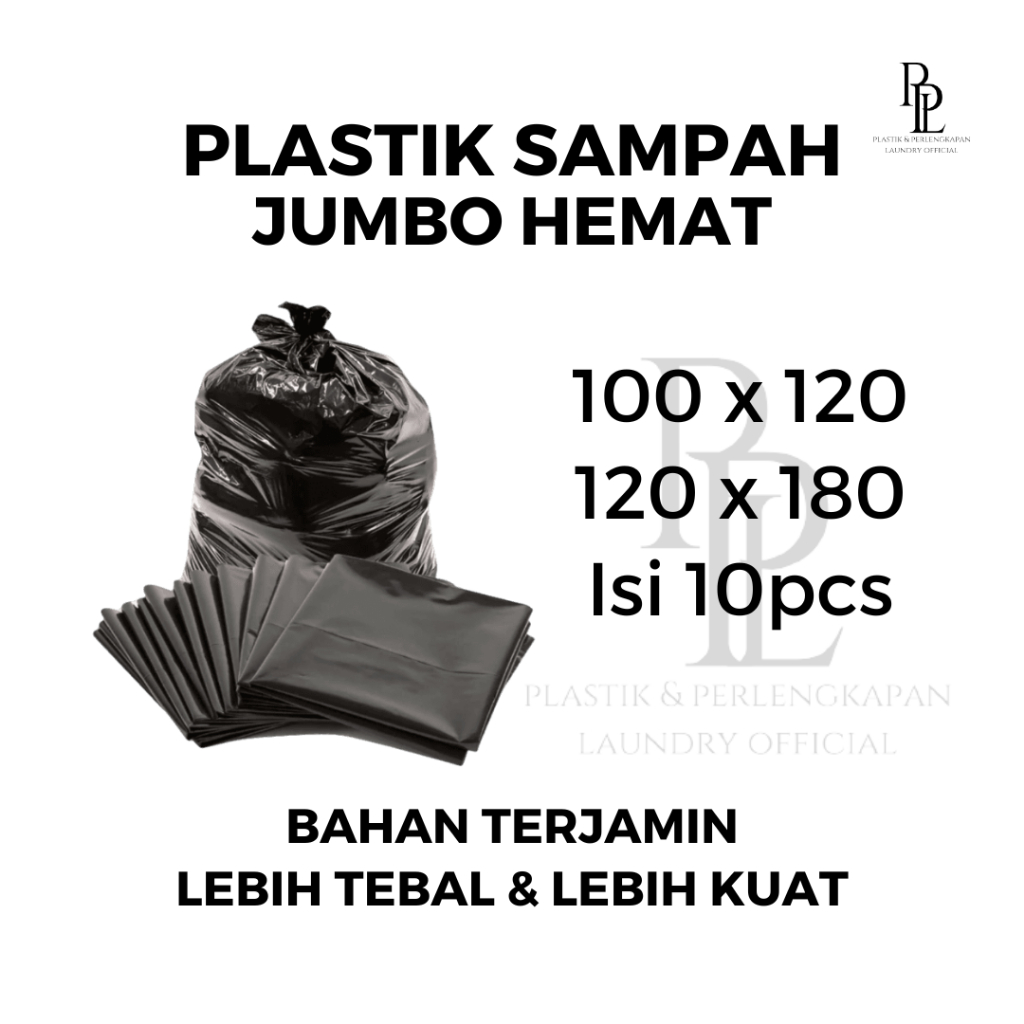 Jual Plastik Sampah Besar Hitam /Jumbo 100 x 120 | 120x180 | Plastik ...
