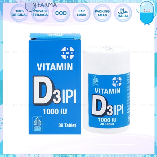 Jual VITAMIN D3 IPI ISI 30 TABLET 1000 IU MENINGKATKAN DAYA TAHAN TUBUH ...
