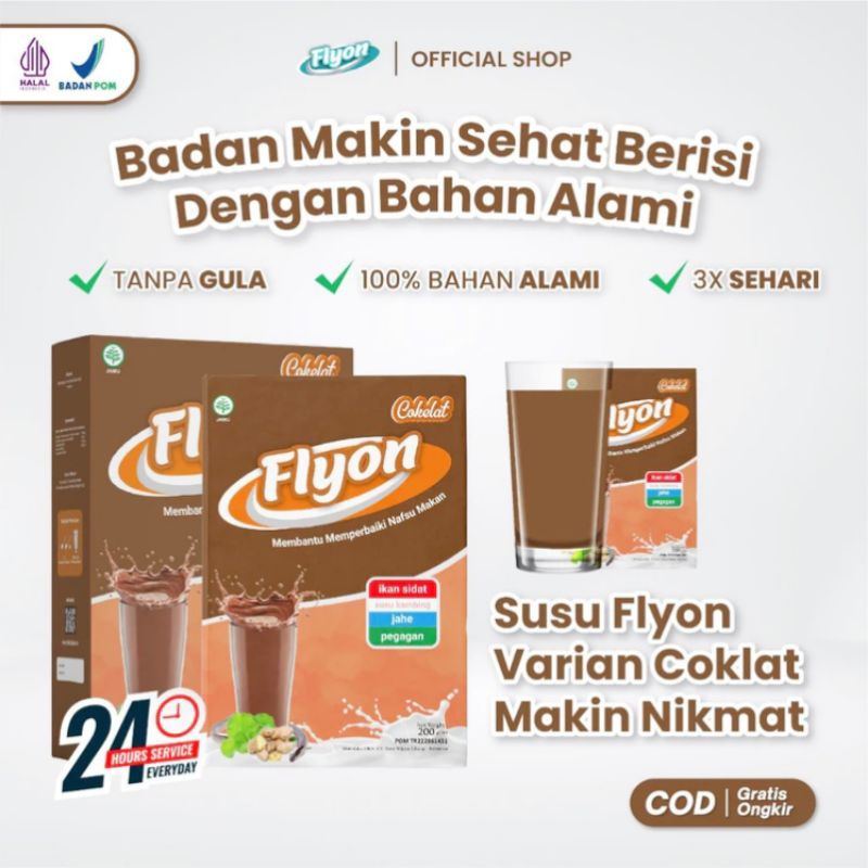 Jual Susu Flyon COKLAT Susu Penggemuk Badan Dan Penambah Nafsu Makan Original Vitamin Penggemuk ...