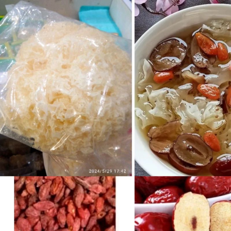 Jual 5 Bahan Es Jamur Salju yang Viral | White Fungus Dissert | Shopee ...