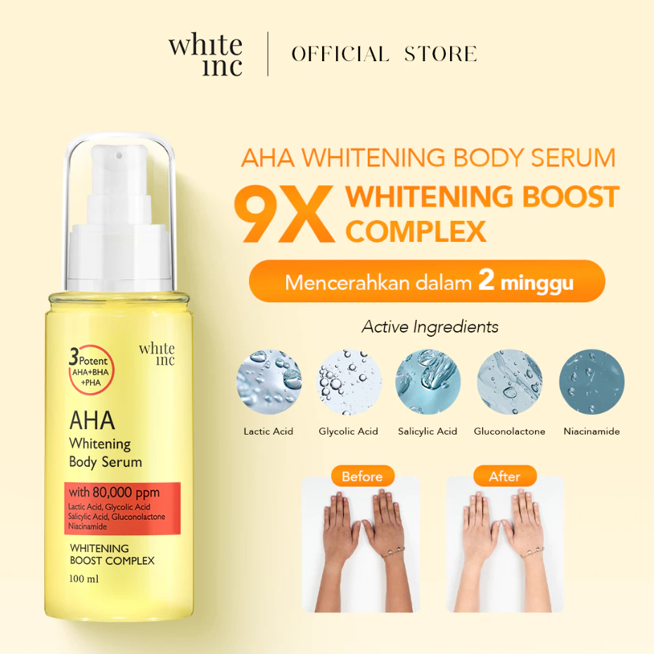 Jual [FREEGIFT] SIAP KIRIM 100ML WHITEINC AHA Body Serum Whitening ...