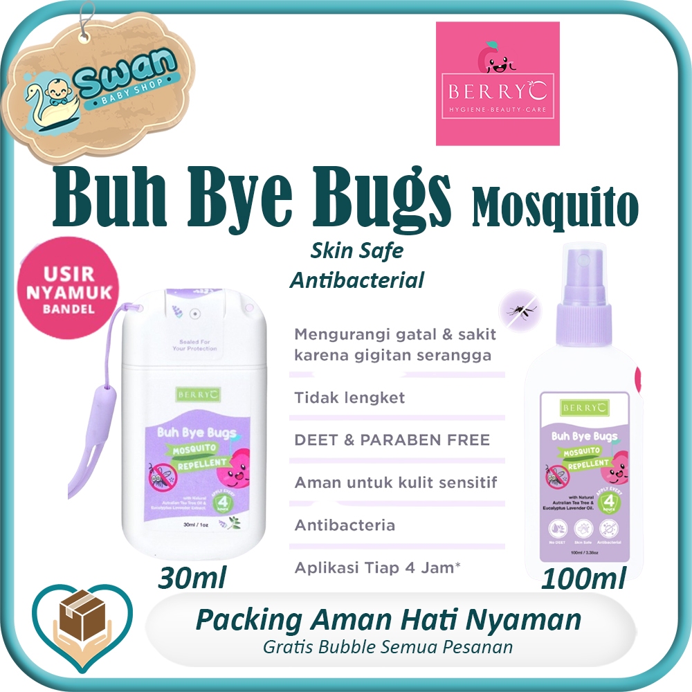 Jual BerryC Buh Bye Bugs Natural Mosquito Repellent Antibacterial Spray ...