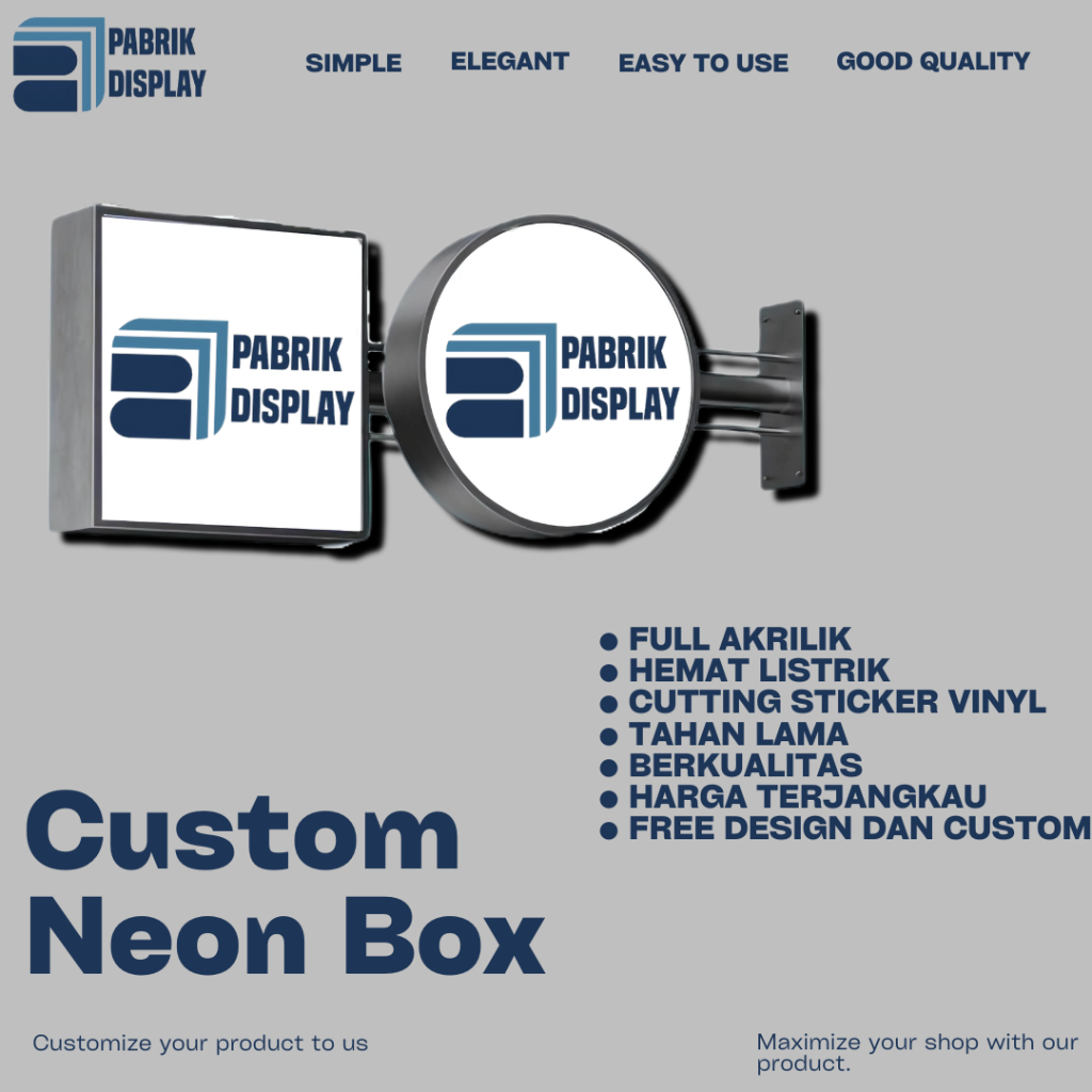 Jual Neon Box Custom Indoor dan Outdoor / Neon Box Bulat Custom / Neon ...