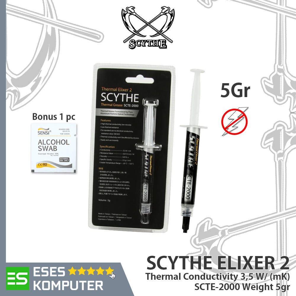Jual Thermal Paste Scythe Elixer 2 SCTE-2000 5 Gram / 5Gr | Thermal ...