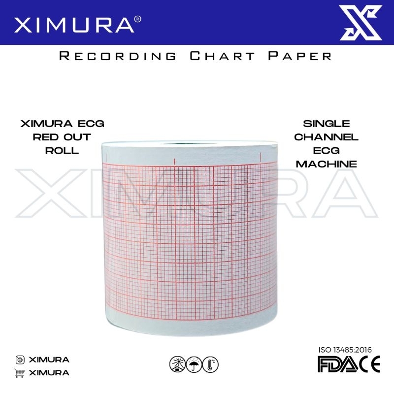 Jual XIMURA Kertas EKG ECG 50mm X 25M X 16mm paper ECG | Shopee Indonesia