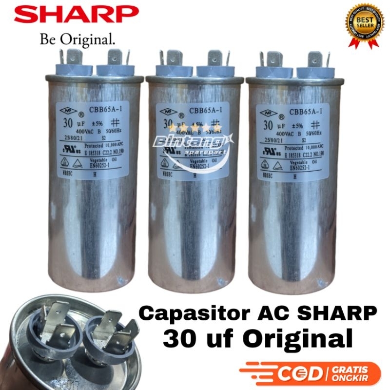 Jual Kapasitor 30 uf AC Sharp Original Capasitor AC Sharp 30 mikro CBB65A Original | Shopee ...
