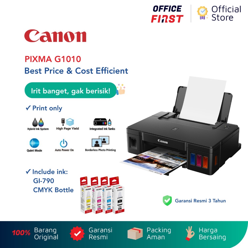Jual Printer Canon G1010 Ink Tank Print Only Tinta Cartidge GI790 GI ...