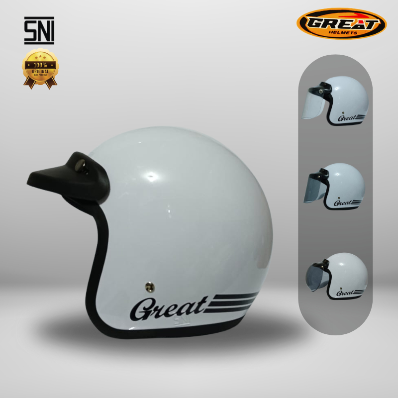 Jual Great Helm Bogo Original Glossy Putih Pria Wanita 100% SNI G15 ...