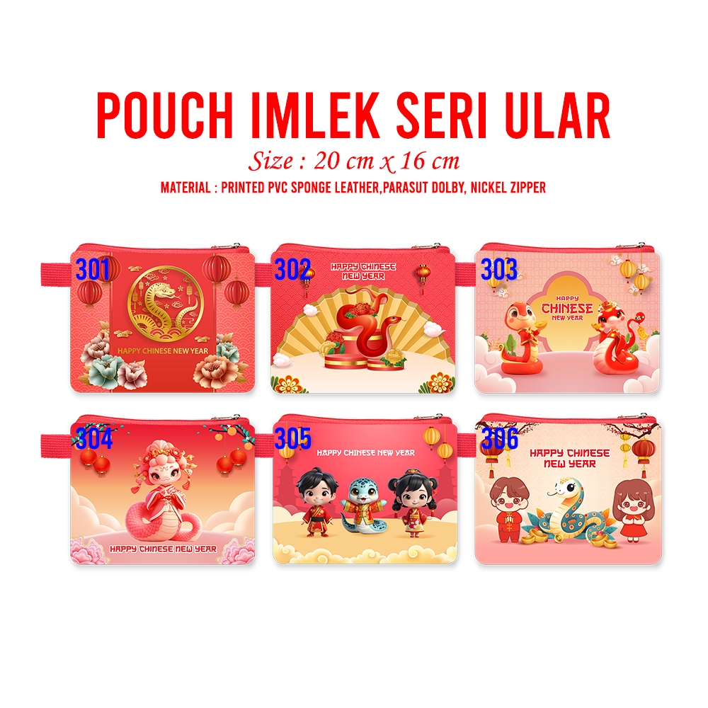 Jual Pouch Imlek Ular Tahun 2025 Snake Chinese New Year Red Envelope Wallet Angpao Ang Pao ...