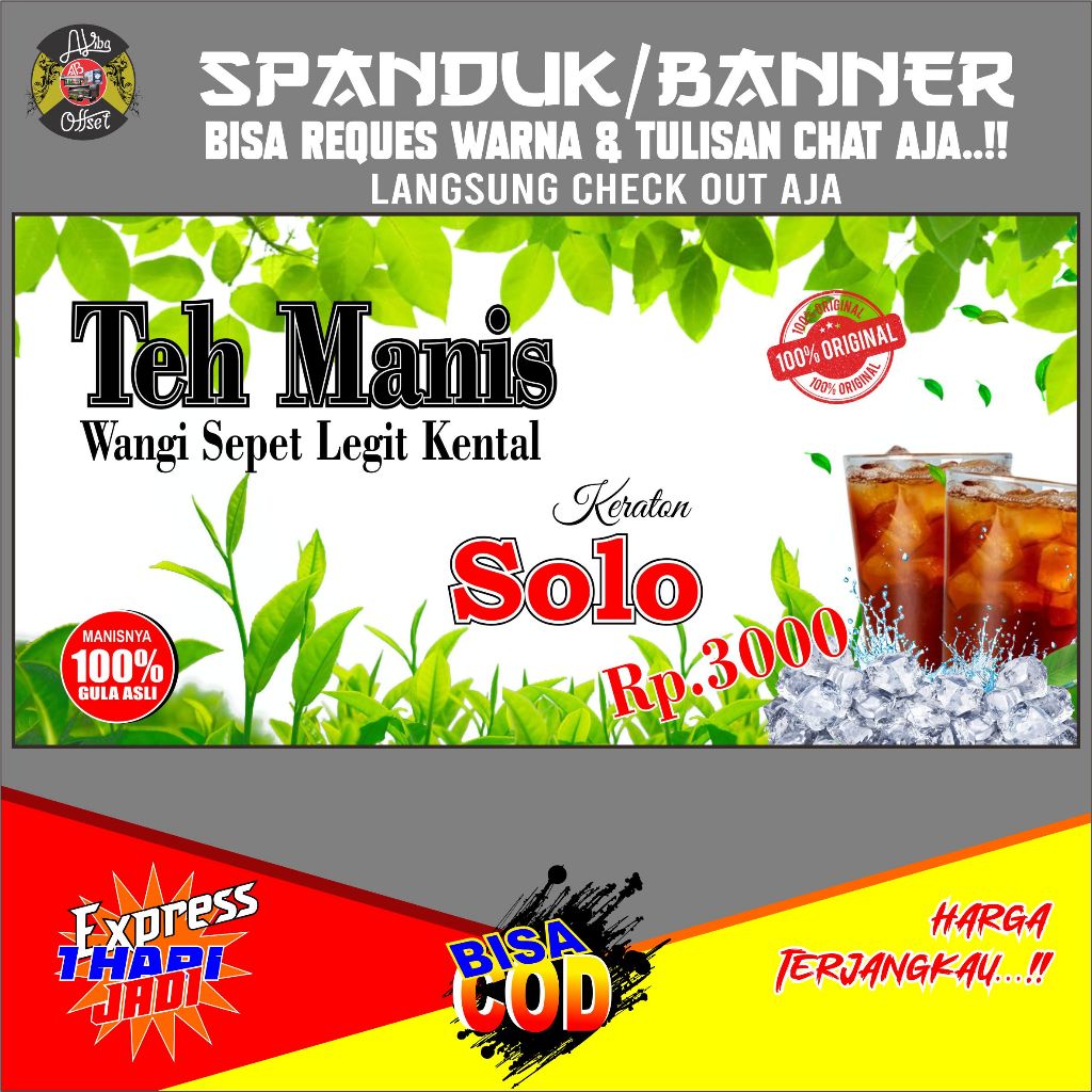 Jual SPANDUK BANNER TEH MANIS SOLO | Shopee Indonesia