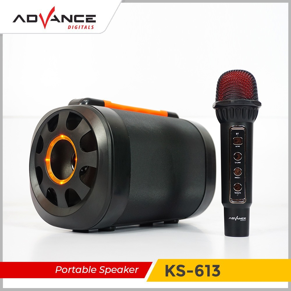 Jual Advance Speaker Bluetooth KS-613 Speaker Karaoke Portable 5" With Microphone Wireless ...