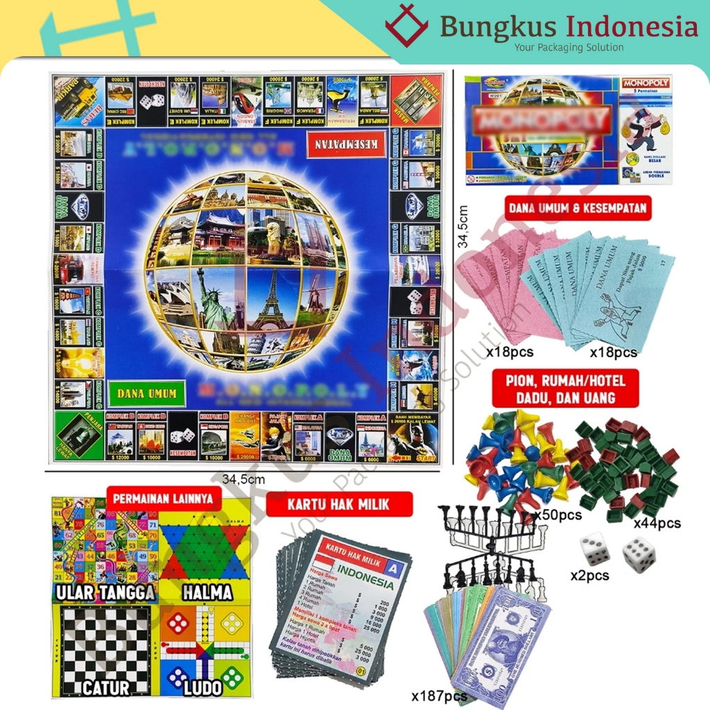 Jual Permainan Keliling Dunia / Board Game / Ludo / Halma / Ular Tangga ...