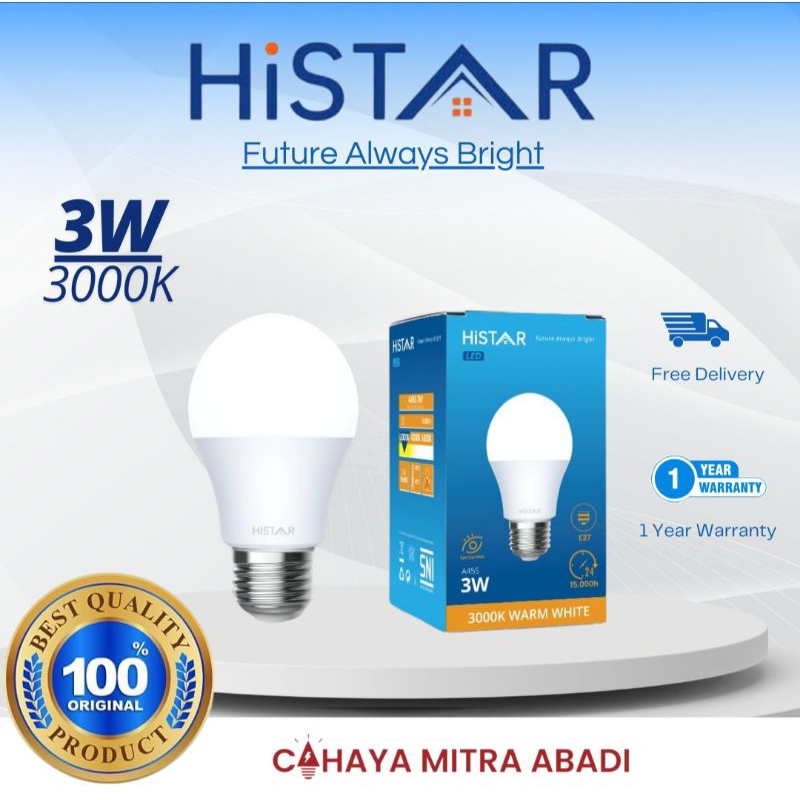 Jual LAMPU LED HISTAR 3 WAT Putih KEKUNINGAN | Shopee Indonesia