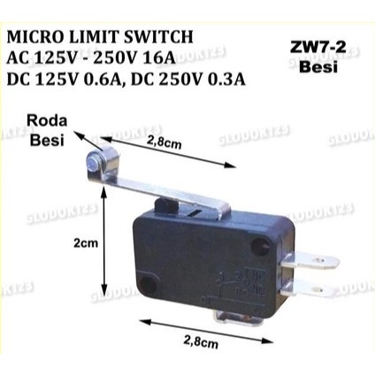 Jual Saklar Piw Piw Pass Beam / Microswitch Medium Gagang Roda / Micro Limit Switch Medium ...