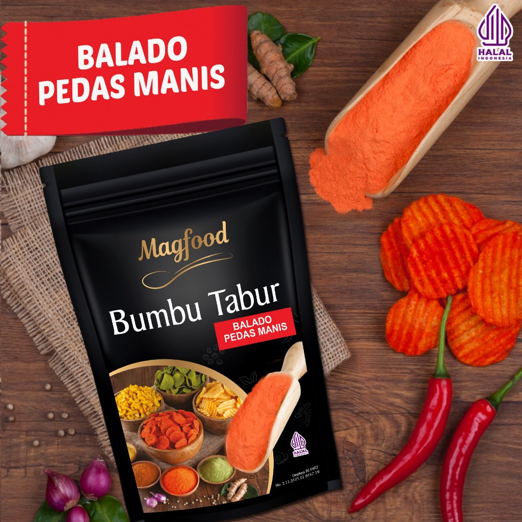 Jual Magfood Bumbu Tabur Rasa Balado Pedas Manis [100g / 500g / 1kg ...